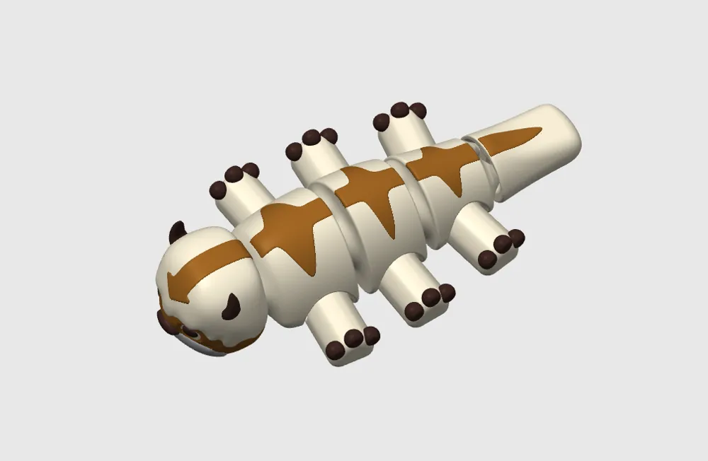 Cute Flexi Articulated Appa the flying Bison by Giogio97 MakerWorld ...