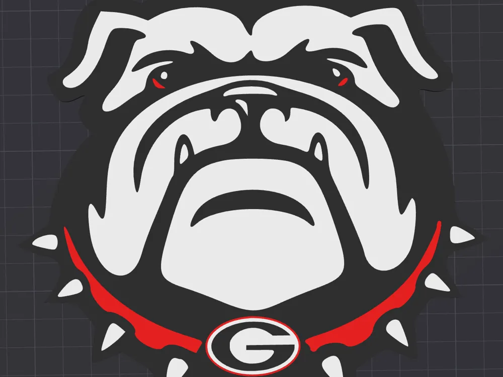 UGA Georgia Bulldog Face - Wall Art by teamspeed16 MakerWorld: Download ...