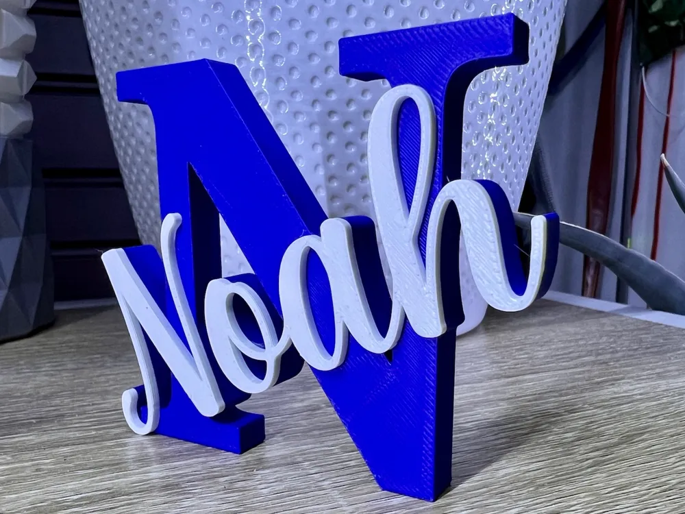 NOAH name ornament nameplate initial Noe names by meetoo333 - MakerWorld