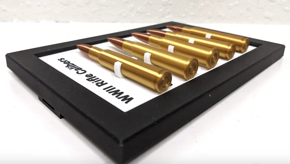 Common Rifle Bullets of WWII in Modern Black Frame by Rexi ...