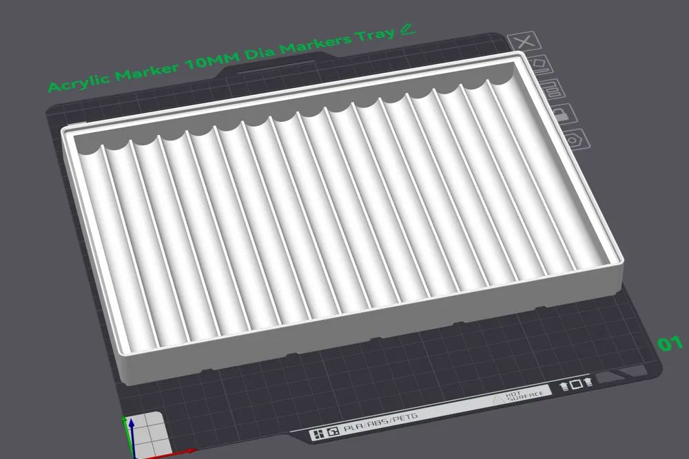 Acrylic Marker Trays Multiple Diameters-Gridfinity - Free 3D Print ...