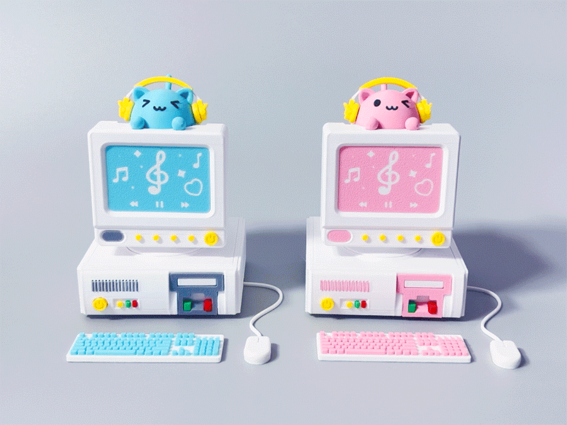 Meow Meow Rest Station - A stress-relieving computer cat, pressable by ...