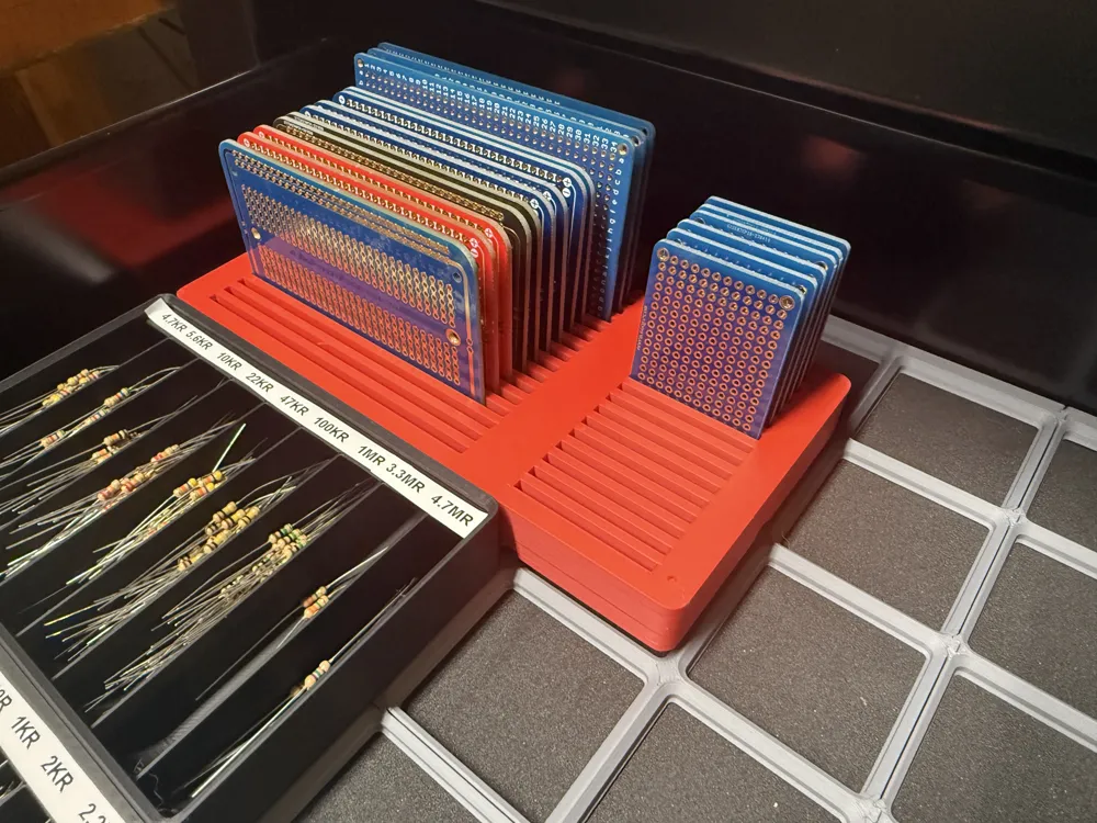 Gridfinity Solderable Mini PCB Breadboard Holder by Sawyer Grey MakerWorld: Download Free 3D Models