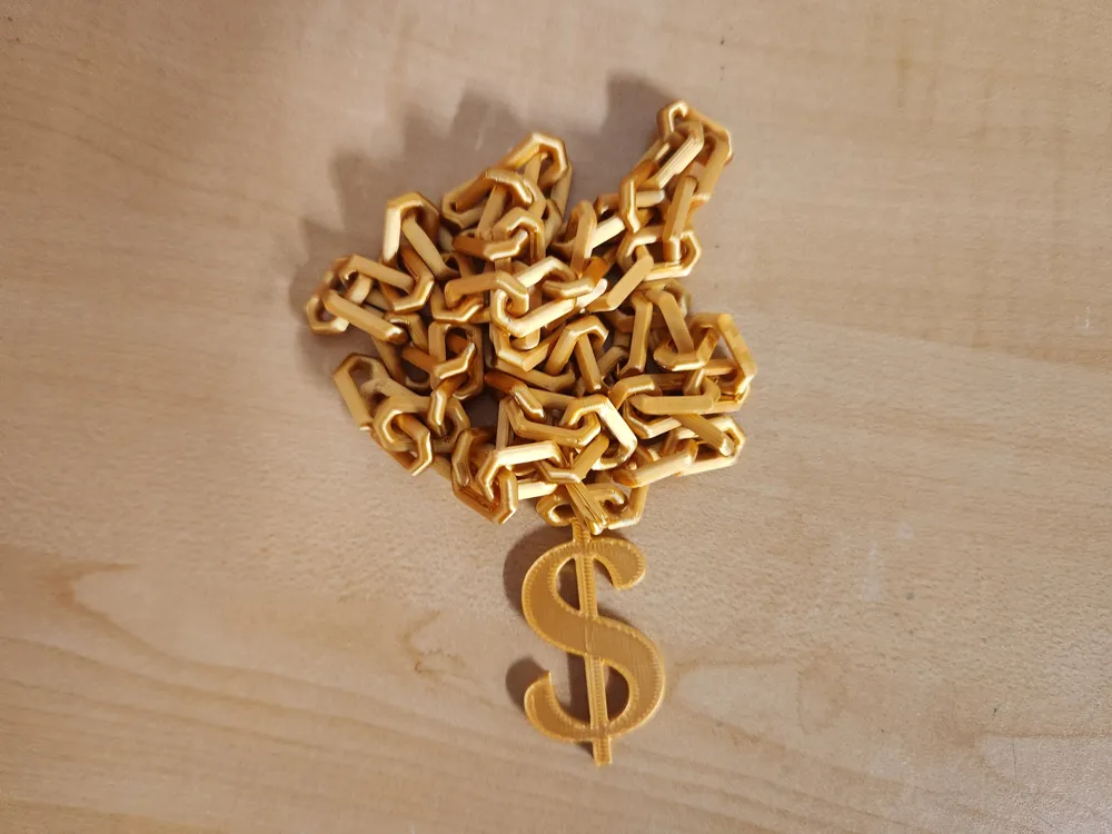 Gold Money Chain - Free 3D Print Model - MakerWorld