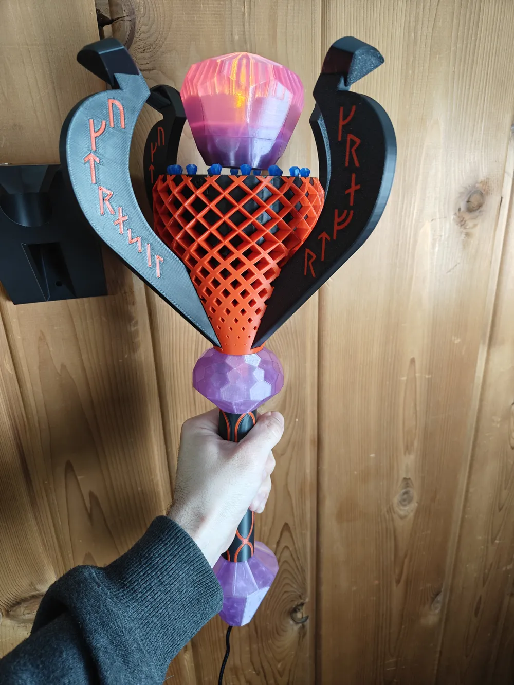 Runic Floating Gem Scepter - Free 3D Print Model - MakerWorld