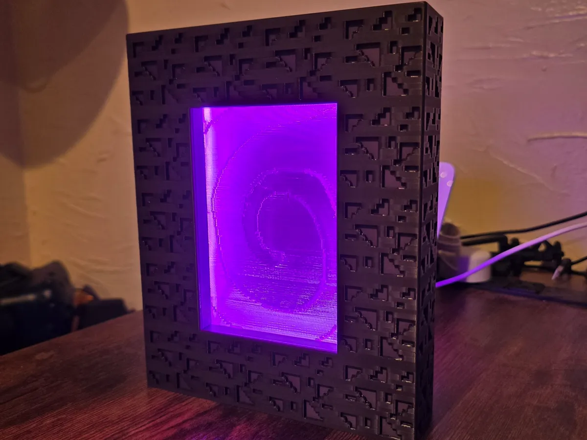 Minecraft Nether Portal Desk Light - Free 3D Print Model - MakerWorld