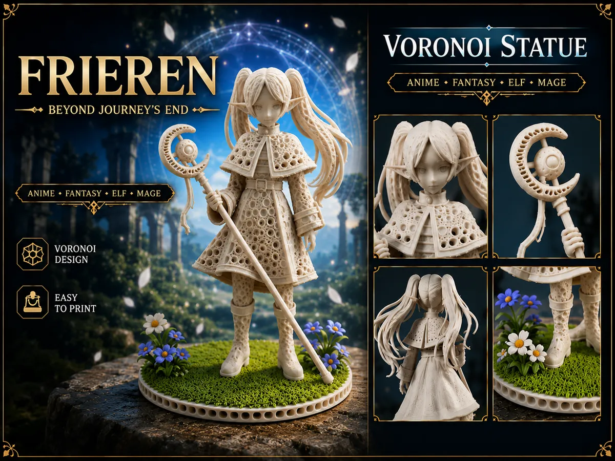 Frieren Voronoi Figure | Beyond Journey's End - Free 3D Print Model ...