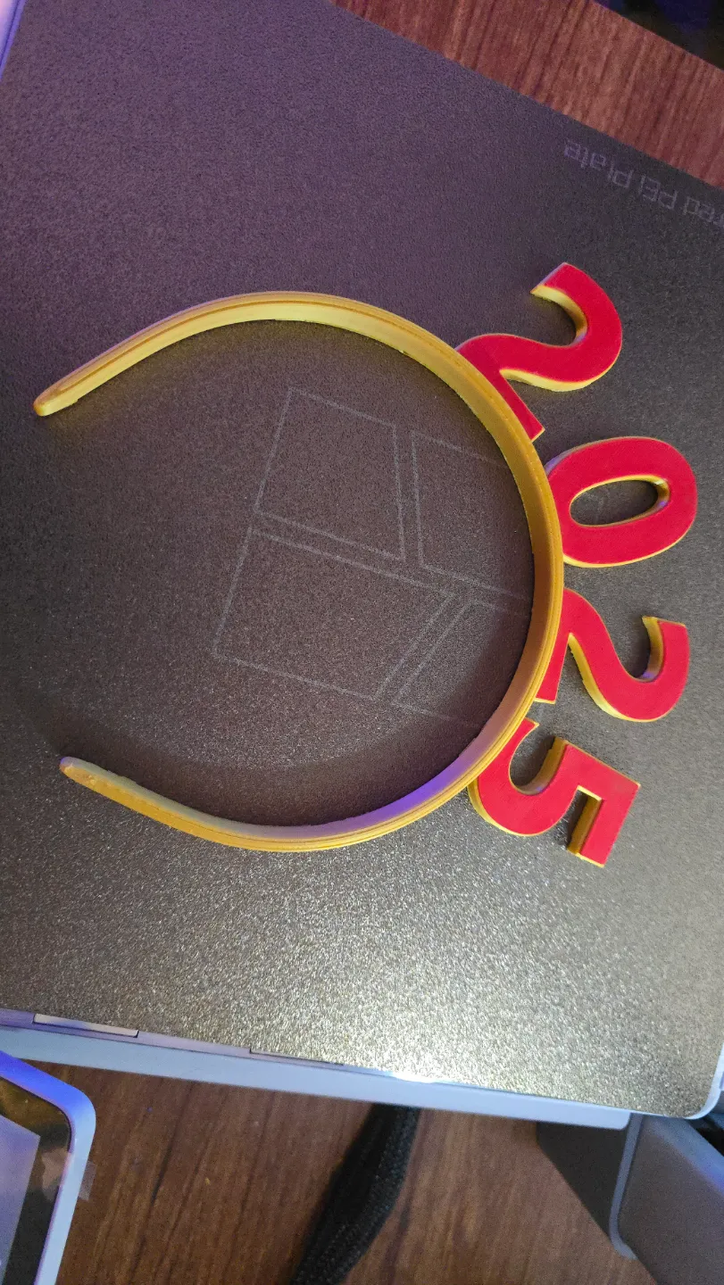 2025 New Year headband or hair band by cyberjo50 - MakerWorld