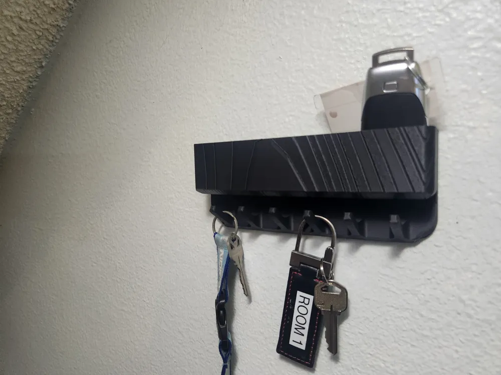 Wall Mounted Key Holder w/ Hooks - Free 3D Print Model - MakerWorld