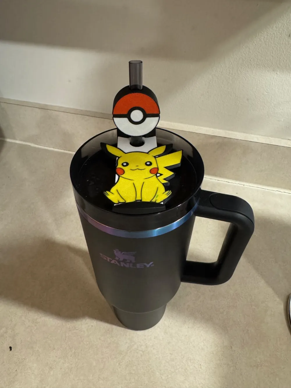 Pikachu Pokeball Stanley Cup Plate and Straw Top by Carman3DMakerWorld ...