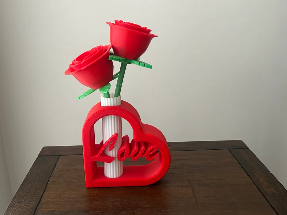 Love Heart Vase With Rose for Valentines Day by Makers Manifest ...