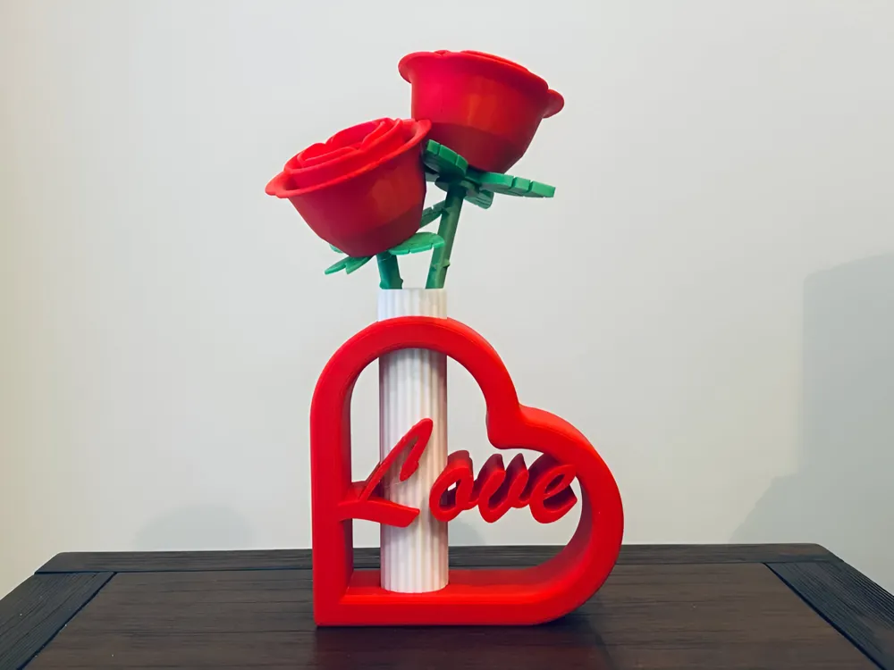 Love Heart Vase With Rose for Valentines Day by Makers Manifest ...