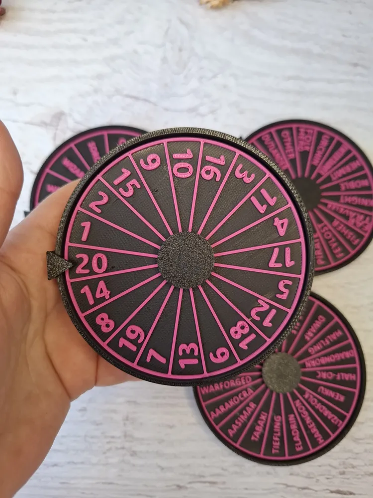 D&D Character Creation Spinner Set | D20 Wheel - Free 3D Print Model ...