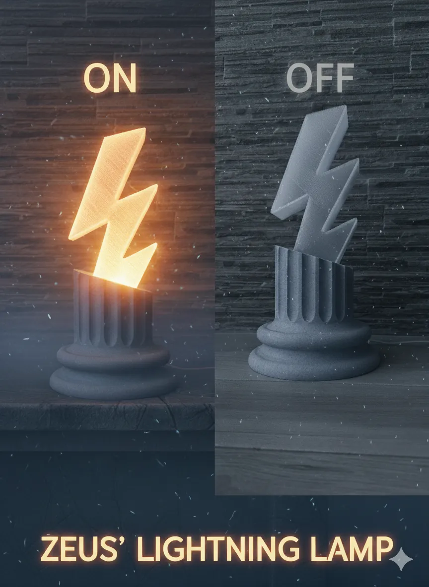 Zeus’ Lightning Lamp - Free 3D Print Model - MakerWorld