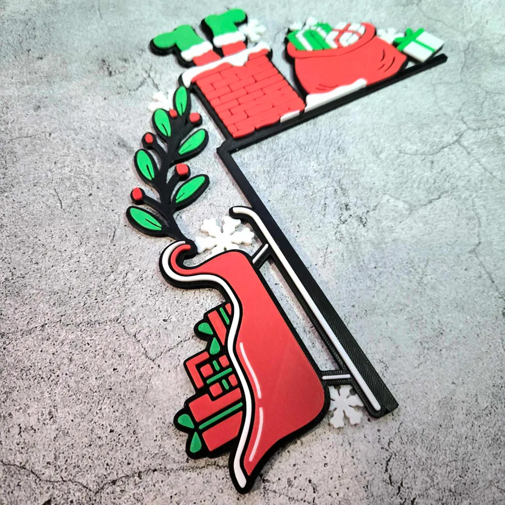 Santa Sleigh Christmas Door Corner - Free 3D Print Model - MakerWorld