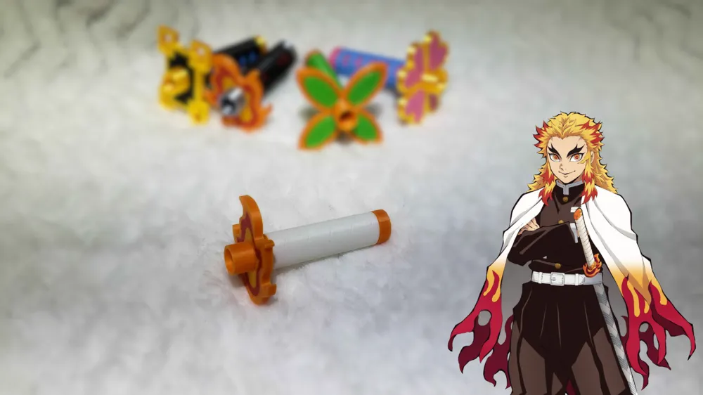 Demon Slayer Nichirin Pencil Topper (Kyojuro) - Free 3D Print Model ...