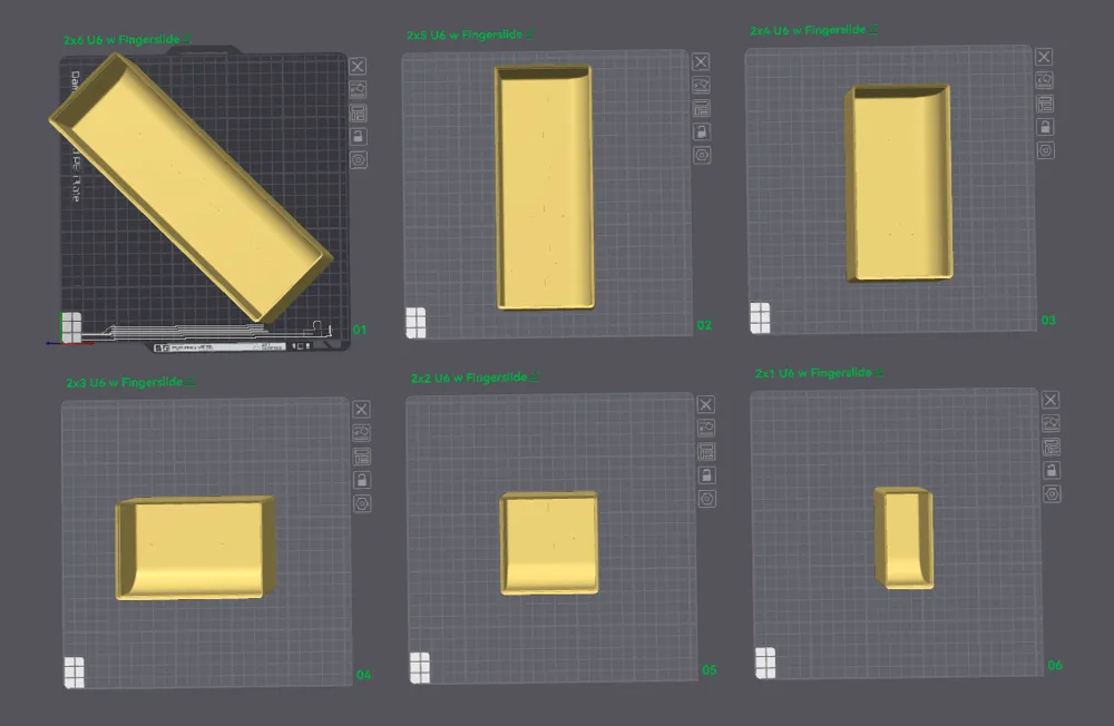 Gridfinity Bin 2x1 to 2x6 6U - Fingerslide Magnets Remixed by ZOVAX MakerWorld: Download Free 3D ...