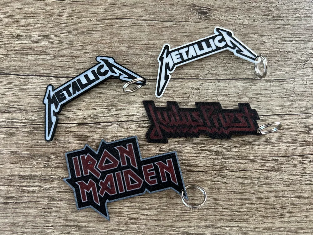 Keychain Metal Judas Priest Iron Maiden Metallica - Free 3D Print Model ...
