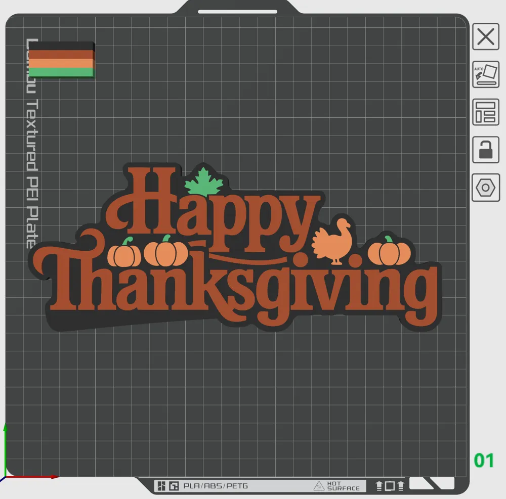 Happy Thanksgiving Sign - Free 3D Print Model - MakerWorld
