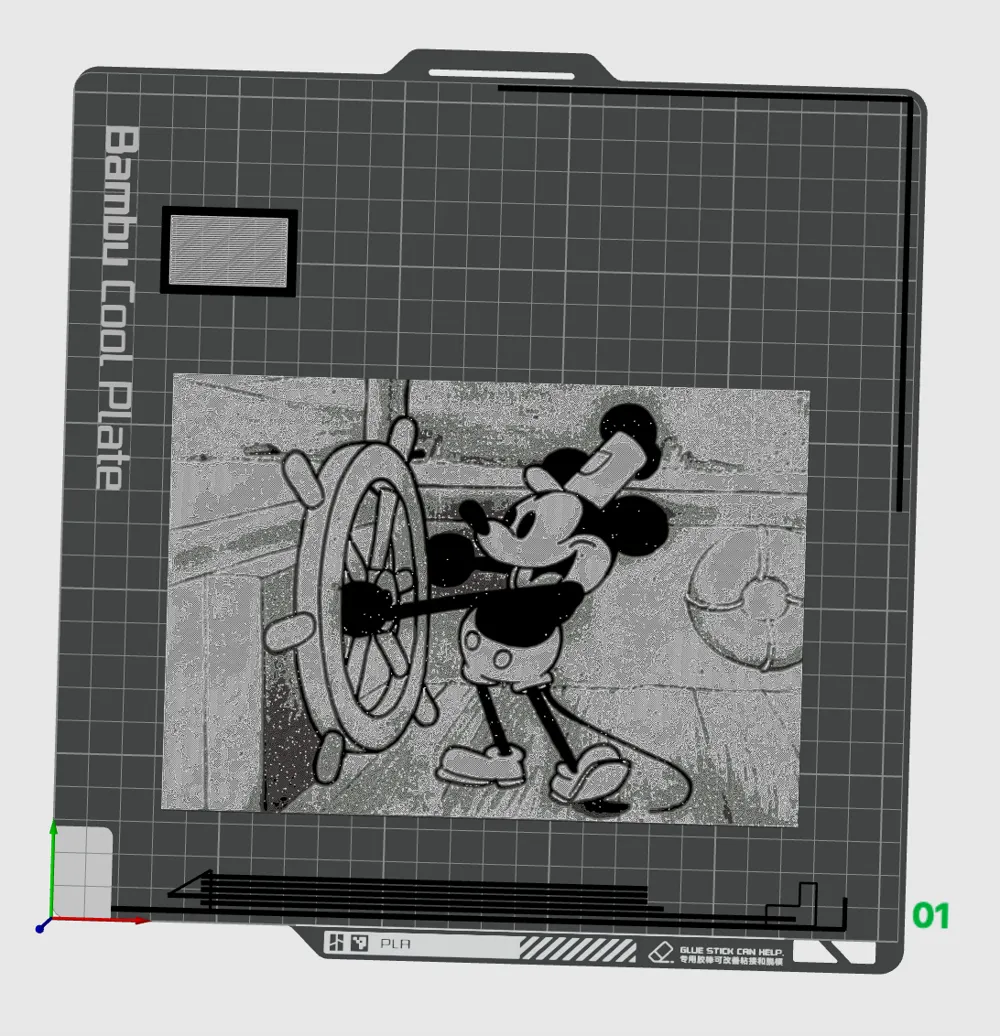 Steam Boat Mickey / Iconic Art / HueForge / 2d art by 3D Prints This ...