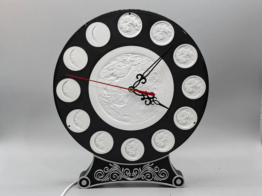 Earth and Moon Lithophane Clock face - Free 3D Print Model - MakerWorld