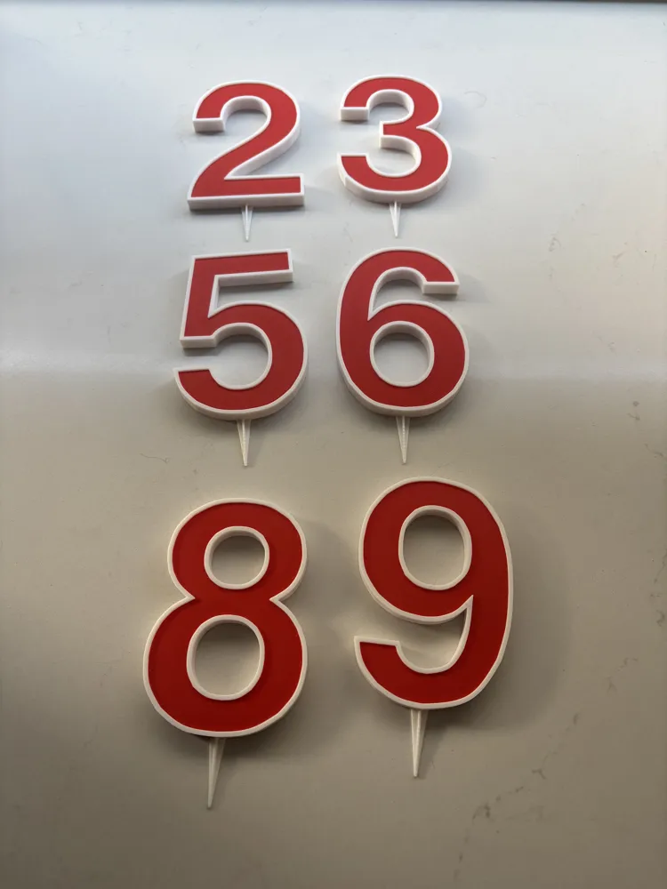 Birthday Cake Numbers - 0 1 2 3 4 5 6 7 8 9 - Free 3D Print Model ...