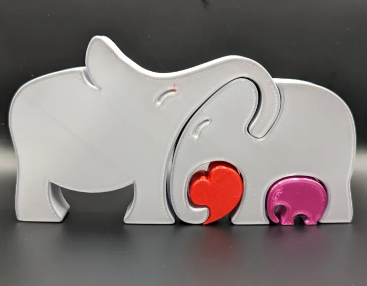 Elephant Family Puzzle Remixed by AyAyRon - MakerWorld