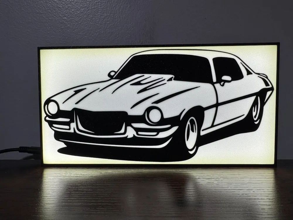 1970's 2nd Gen Chevrolet Camaro Lightbox - Free 3D Print Model - MakerWorld