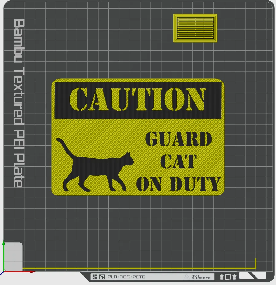 Guard cat on duty - sign by dubmehard - MakerWorld