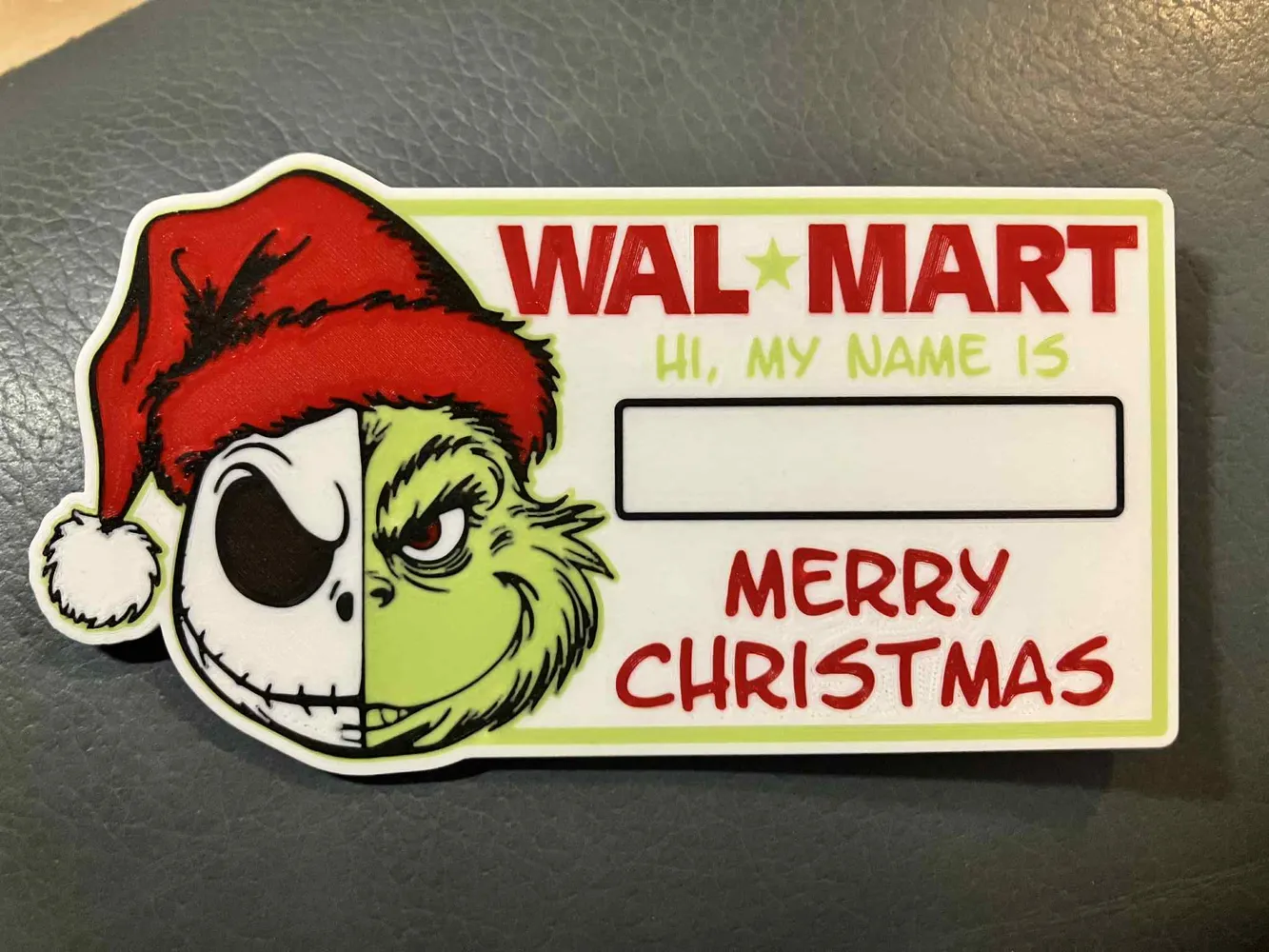 Grinch & Jack Skellington Wal-Mart name tag - Free 3D Print Model ...