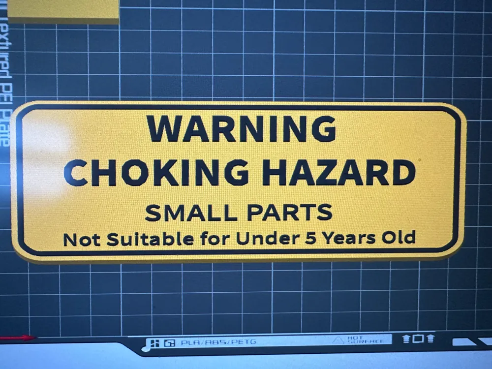 Warning Choking Hazard Sign by Danny0369 - MakerWorld