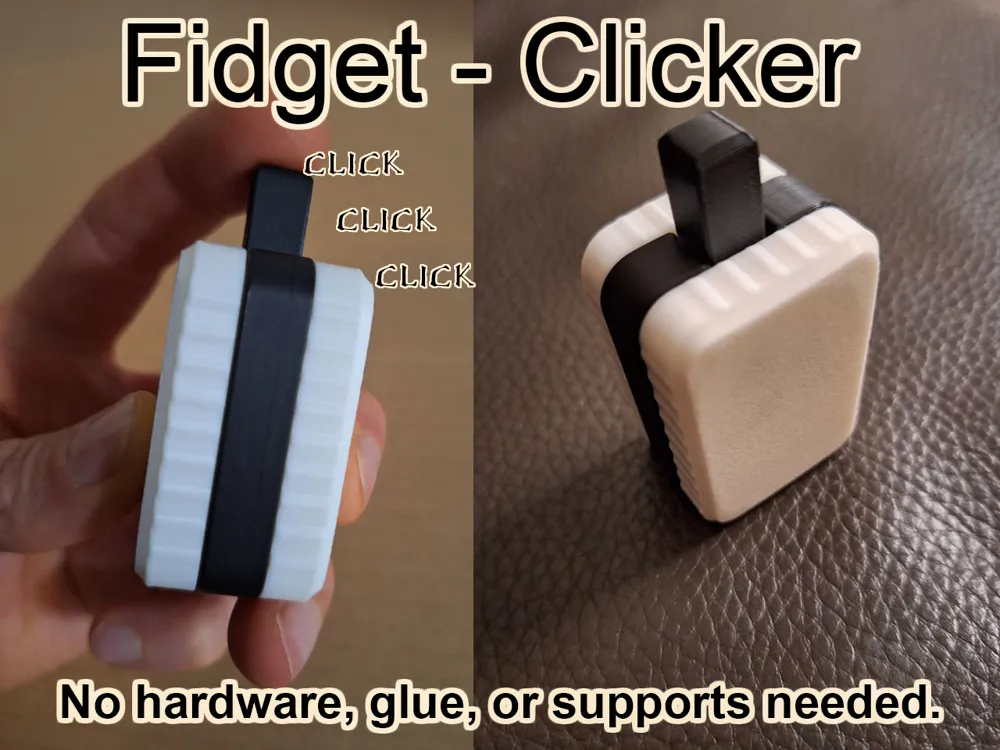 Fidget Clicker all 3D printed no hardware required by NexNex2024 ...