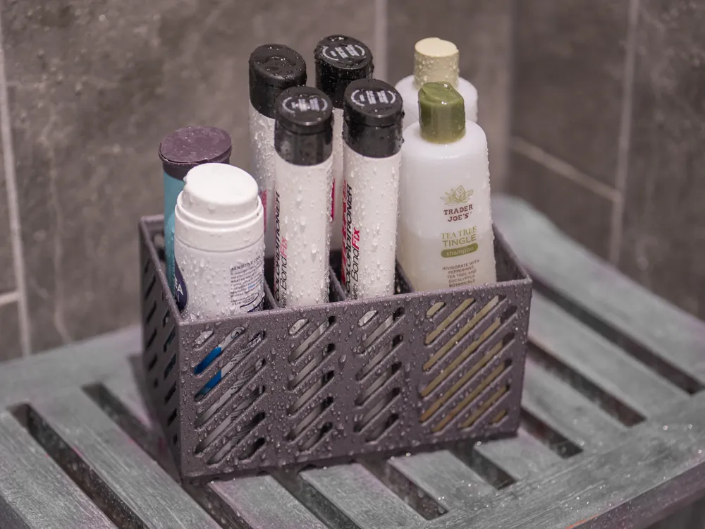 f412 Modern Shower Caddy w/ drip vents/holes by f412design - MakerWorld