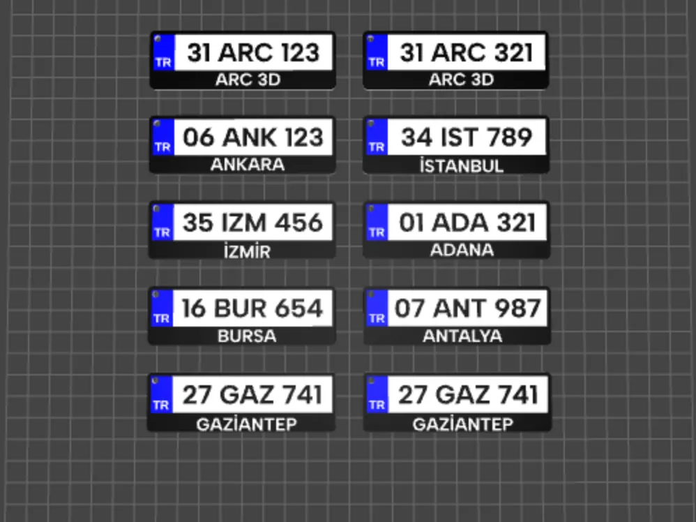 MULTIPLE PLATE KEYCHAIN (10 PIECES) by Arc3d.com.tr MakerWorld: Download Free 3D Models