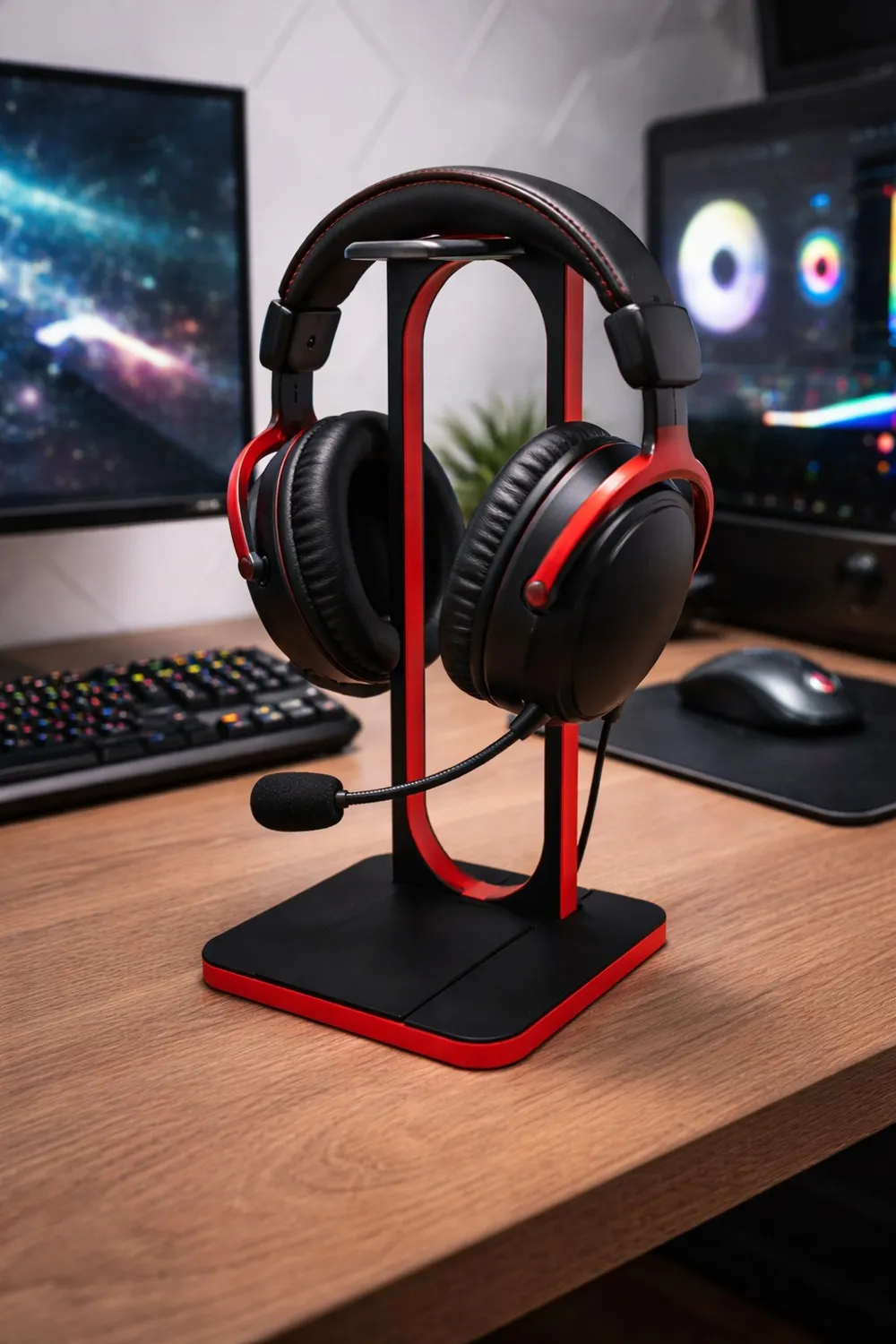 Gaming Headset Stand with customizable Base - Free 3D Print Model ...