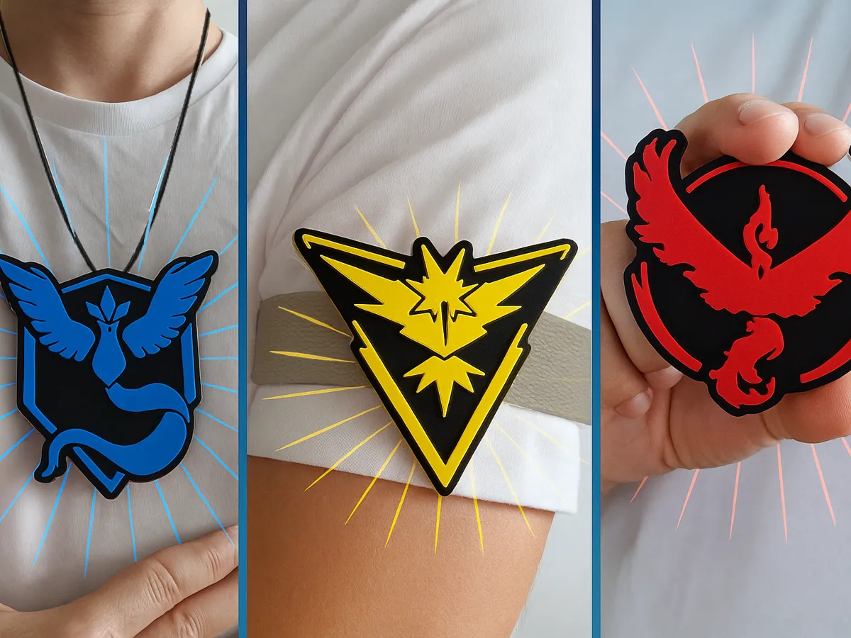 Pokemon Go Team badges (wearable) - Free 3D Print Model - MakerWorld