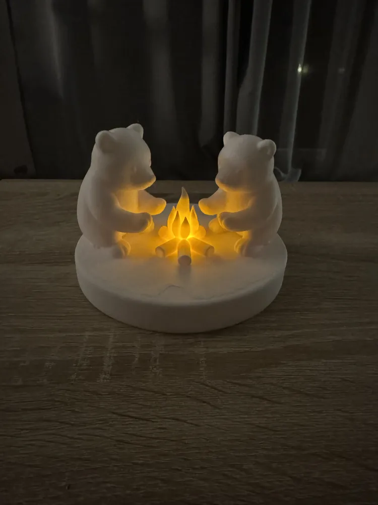 Cute Bears at the Campfire - Free 3D Print Model - MakerWorld