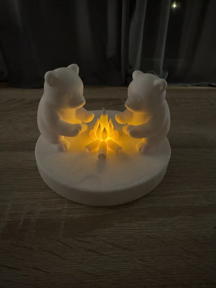 Cute Bears at the Campfire - Free 3D Print Model - MakerWorld