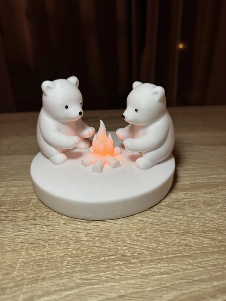 Cute Bears at the Campfire - Free 3D Print Model - MakerWorld