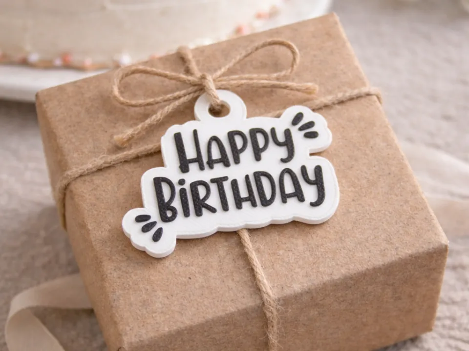 Happy Birthday - Gift Tag Decoration Day - Free 3D Print Model - MakerWorld