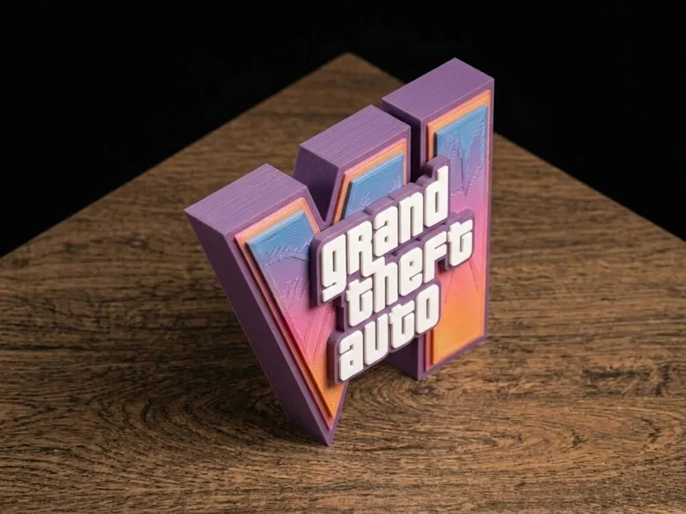 Grand Theft Auto VI Logo - GTA 6 Ornament - Free 3D Print Model ...