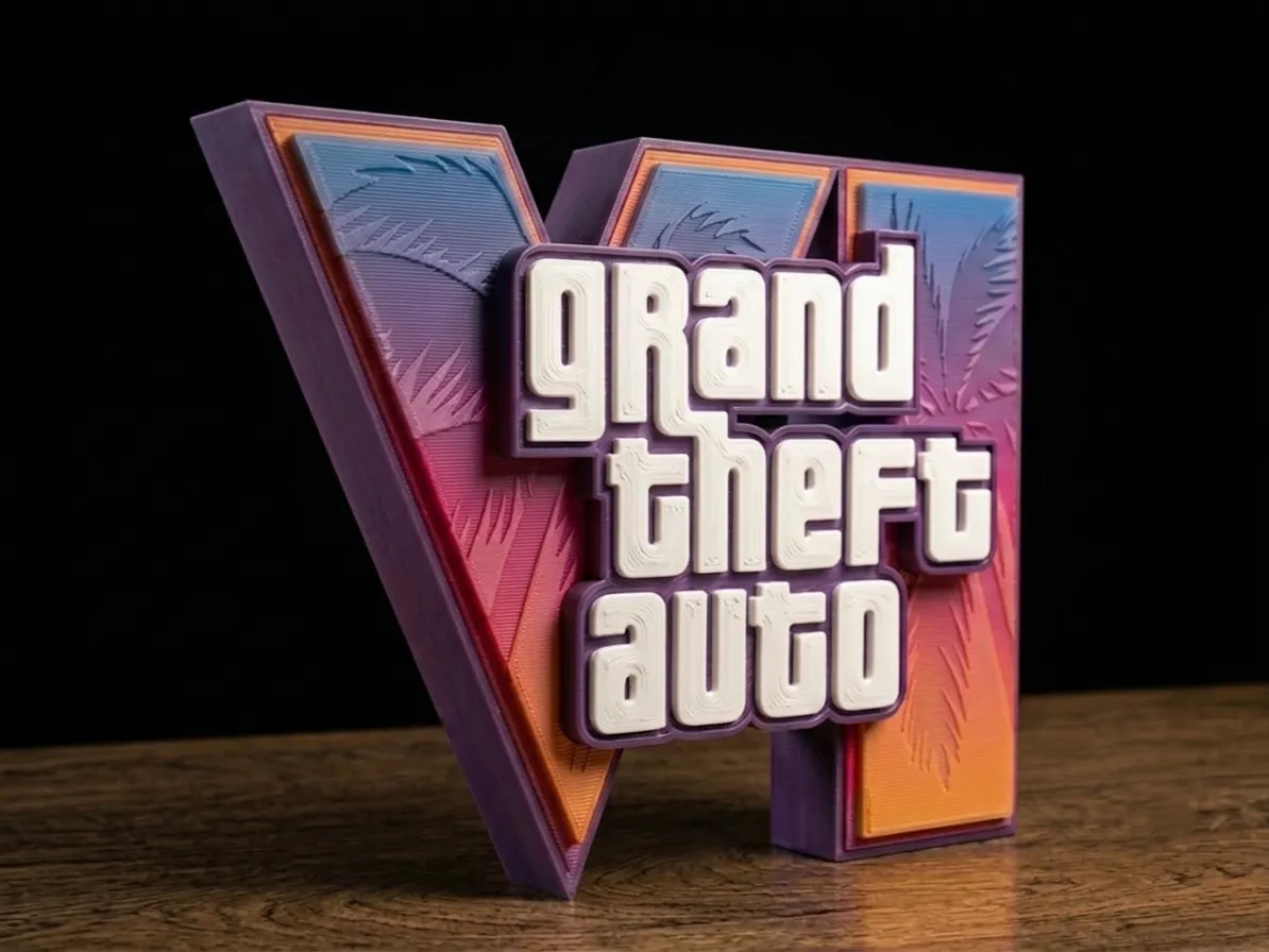 Grand Theft Auto VI Logo - GTA 6 Ornament - Free 3D Print Model ...