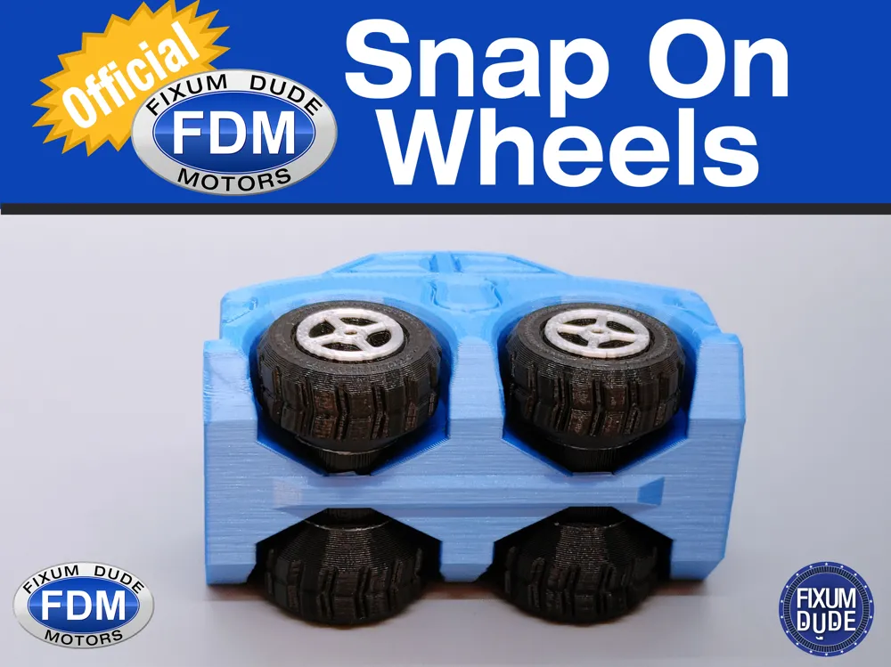 Official Snap on Wheels for FDM PiP Vehicles - Free 3D Print Model ...