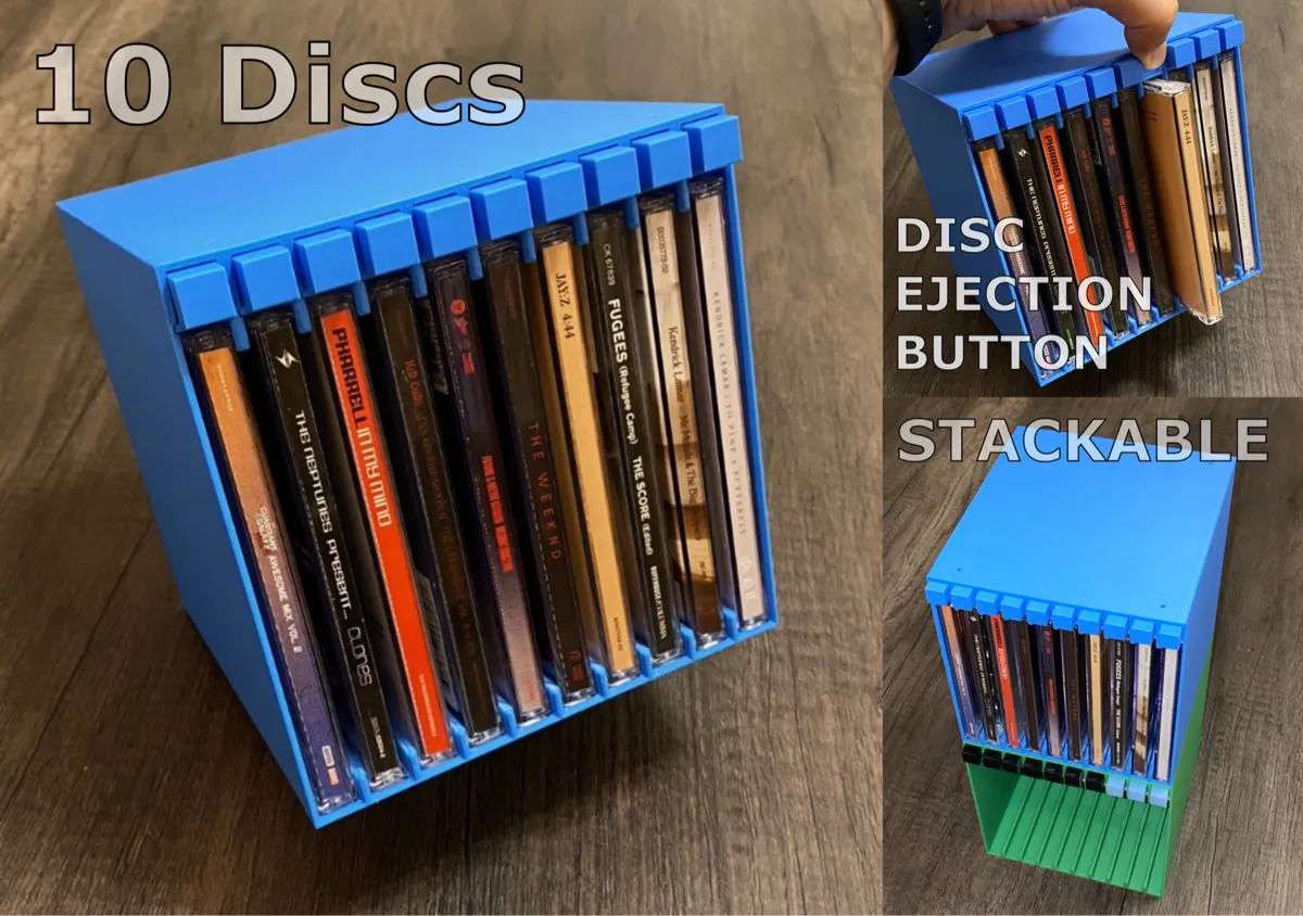 Retro Disc Holder | CD, DVD & Games | Stackable - Free 3D Print Model ...