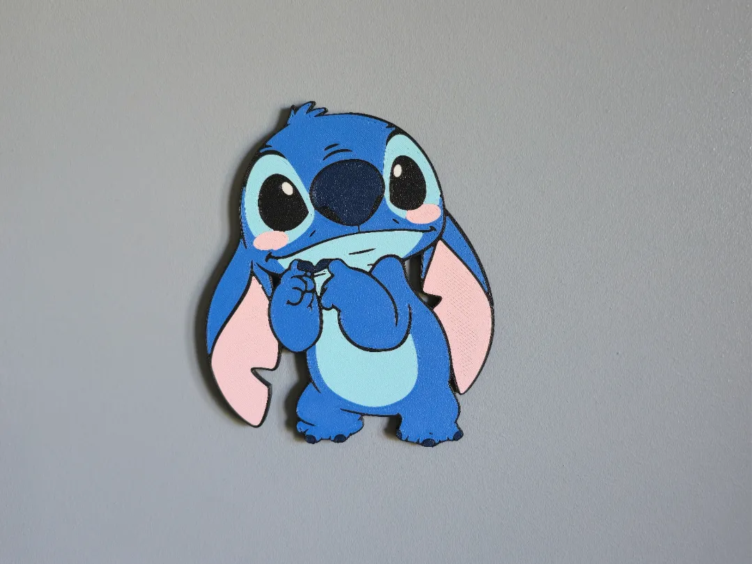 Stitch Mignon 2D Flat - Free 3D Print Model - MakerWorld
