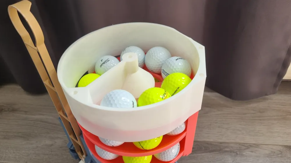 Funnel to Golf ball dispenser pro - Free 3D Print Model - MakerWorld