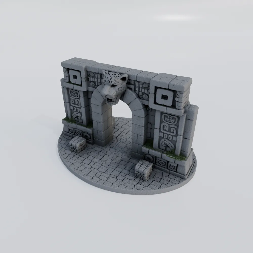 Jaguar Crest Arch Doorway | Maya Ruins Environment - Free 3D Print ...