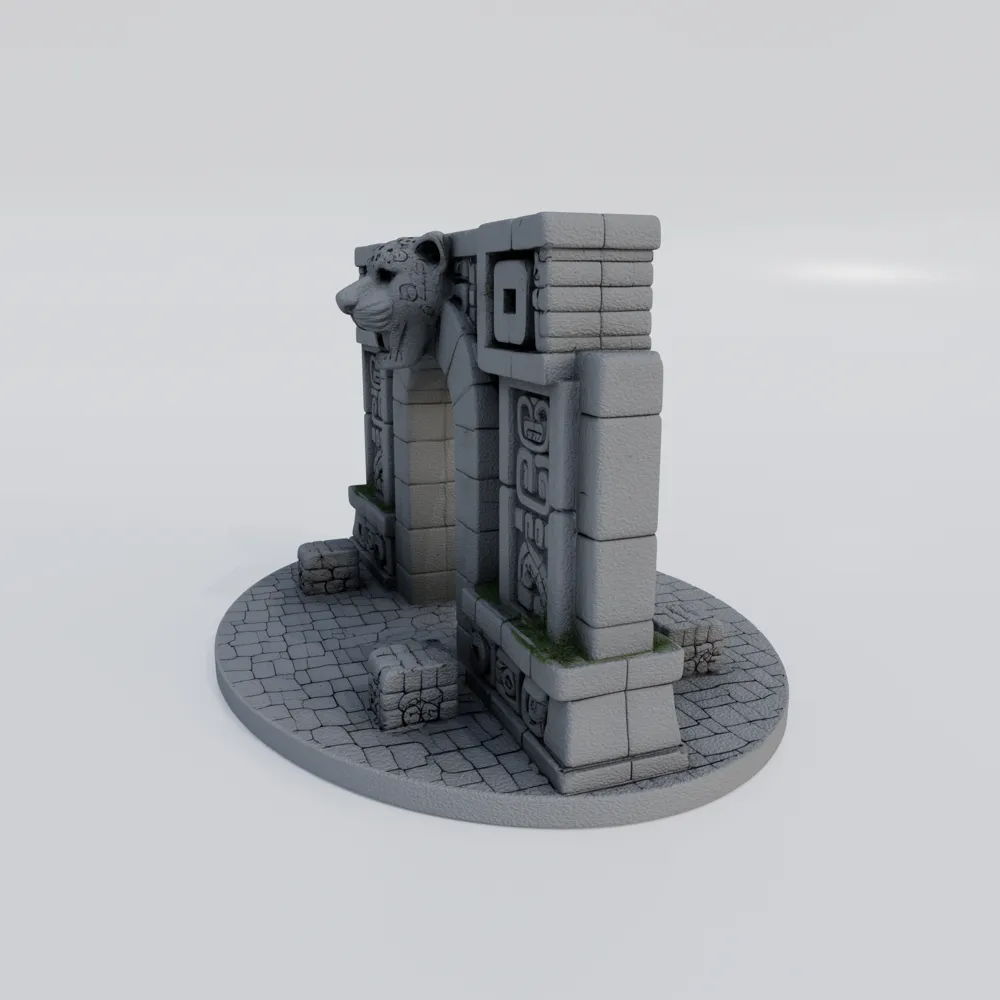 Jaguar Crest Arch Doorway | Maya Ruins Environment - Free 3D Print ...