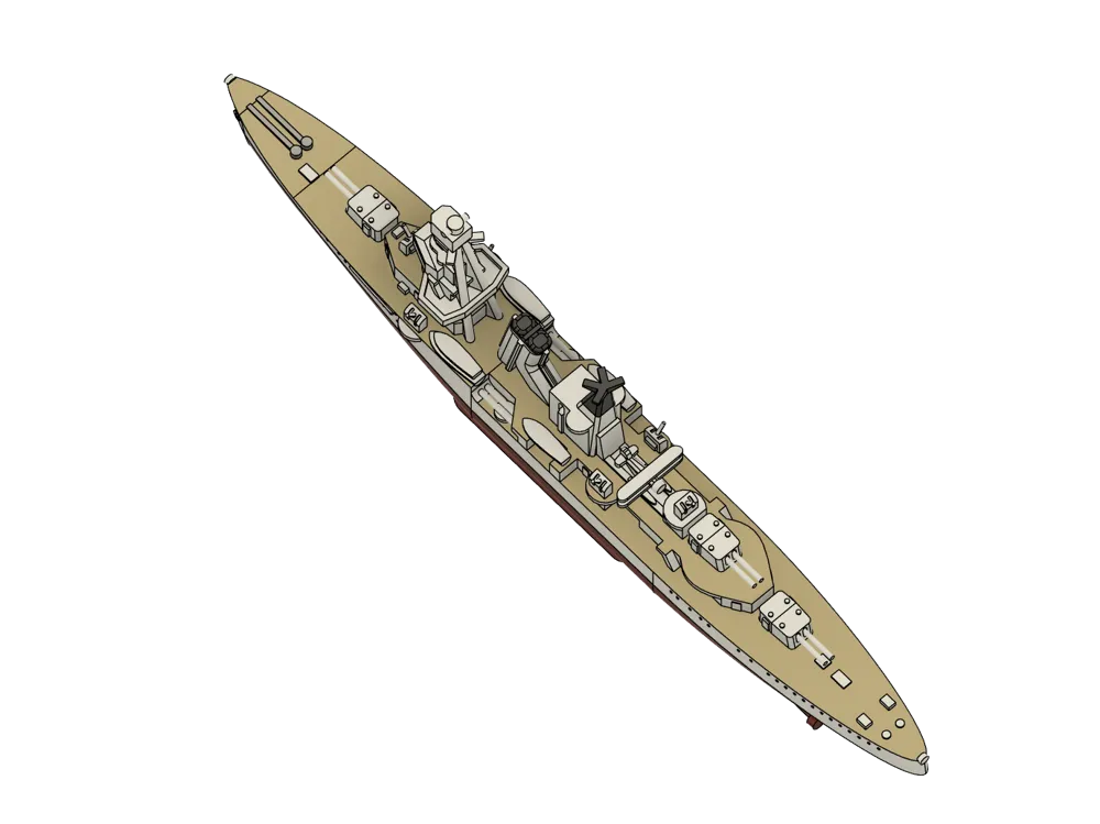 Ning Hai Class Light Cruiser (ROC Navy) 1:2000 - Free 3D Print Model ...