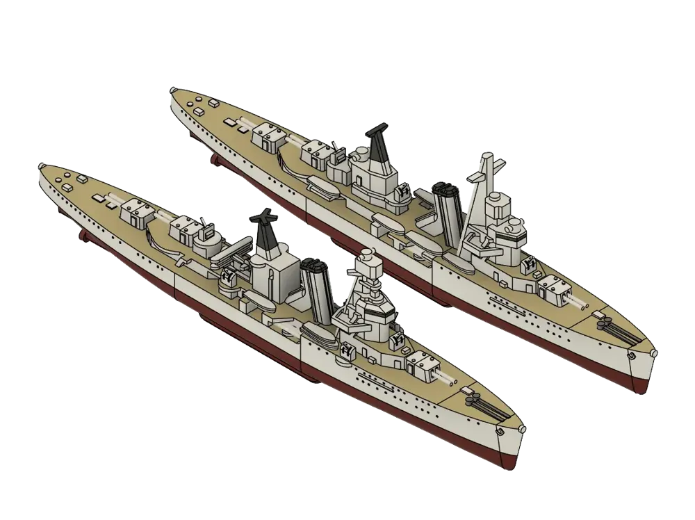 Ning Hai Class Light Cruiser (ROC Navy) 1:2000 - Free 3D Print Model ...